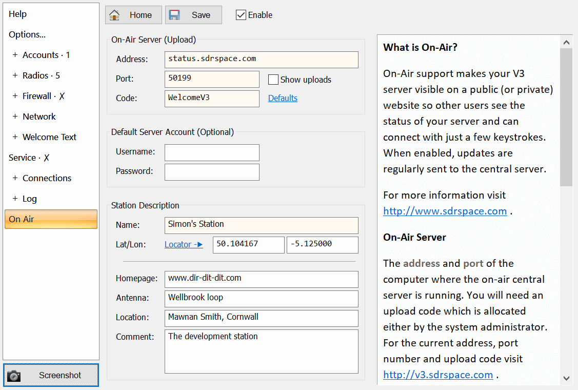 Server Manager | SDR-Radio.com | SDR